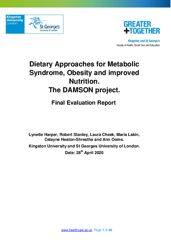 (PDF) Dietary Approaches for Metabolic Syndrome, Obesity and improved ...