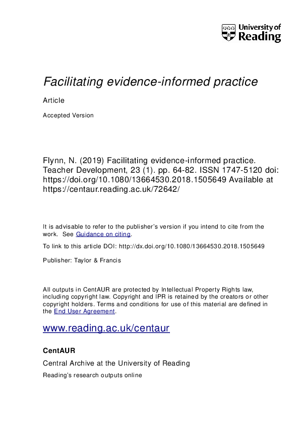 (PDF) Facilitating evidence-informed practice