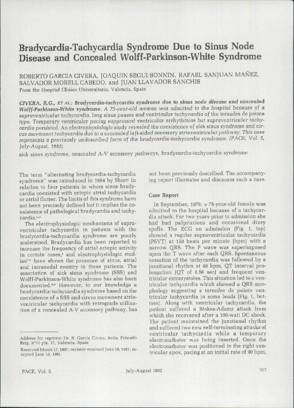 (PDF) Bradycardia-Tachycardia Syndrome Due to Sinus Node Disease and ...