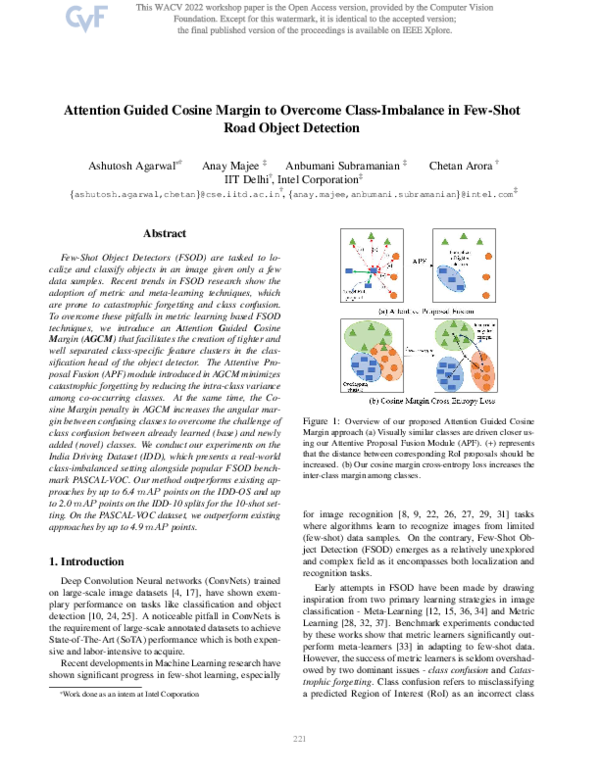 (PDF) Attention Guided Cosine Margin to Overcome Class-Imbalance in Few-Shot Road Object Detection