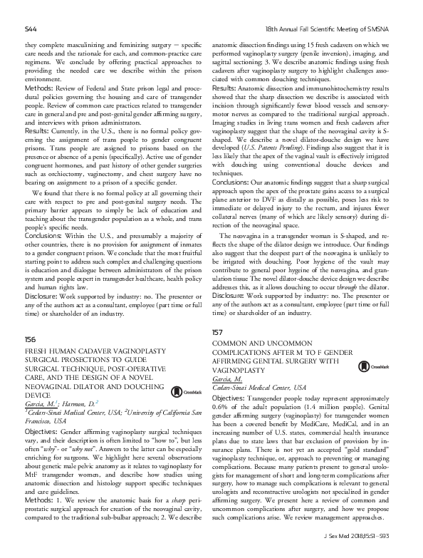 (PDF) 156 Fresh Human Cadaver Vaginoplasty Surgical Prosections to ...