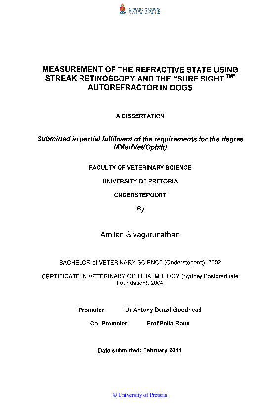(PDF) Measurement of the refractive state using streak retinoscopy and ...
