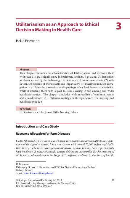 (PDF) Utilitarianism as an Approach to Ethical Decision Making in ...