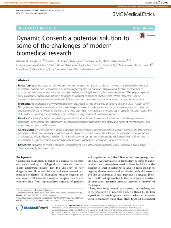 (PDF) Dynamic Consent