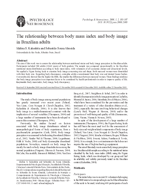 (PDF) The relationship between body mass index and body image in ...
