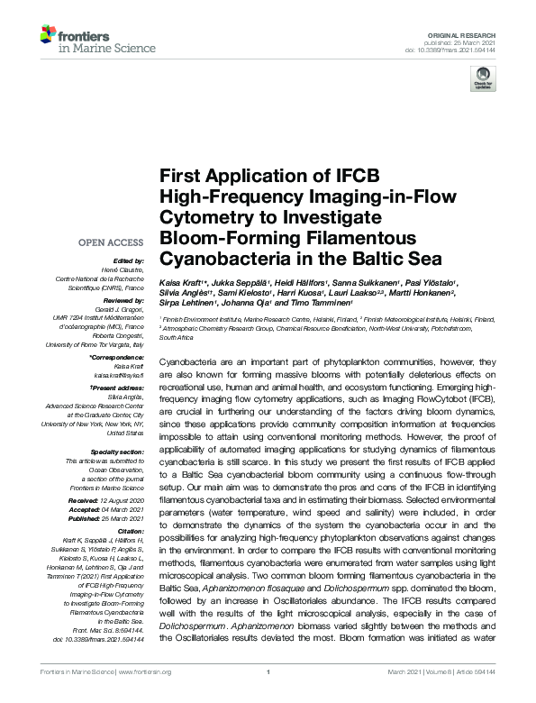 (PDF) First Application of IFCB High-Frequency Imaging-in-Flow ...