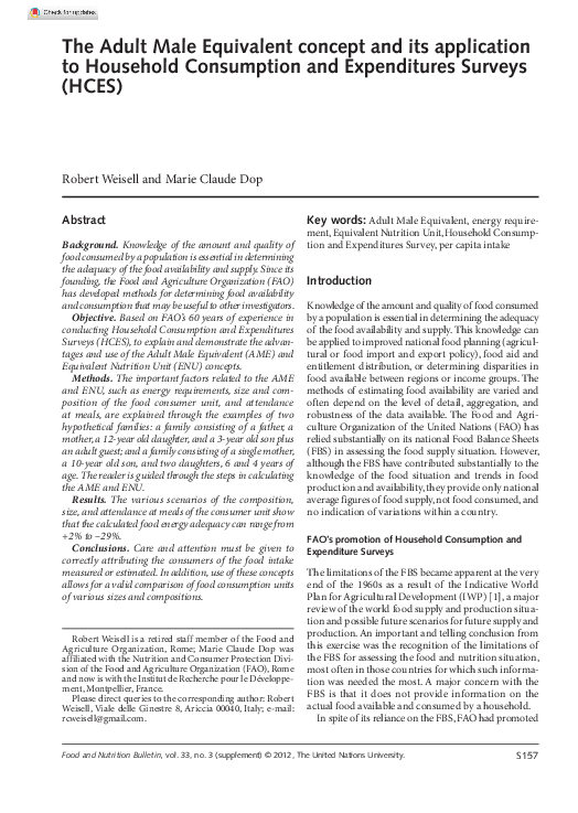 (PDF) The Adult Male Equivalent Concept and its Application to ...