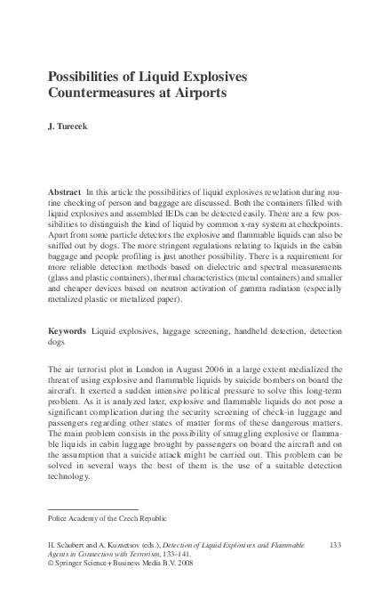 (PDF) Possibilities of Liquid Explosives Countermeasures at Airports