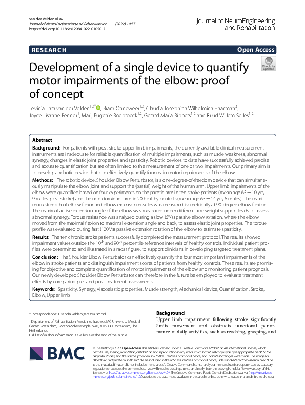 (PDF) Development of a single device to quantify motor impairments of ...