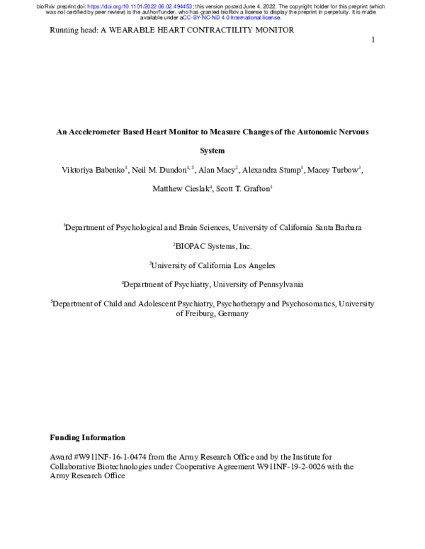 (PDF) Wearable Heart Monitor Using Accelerometer Data