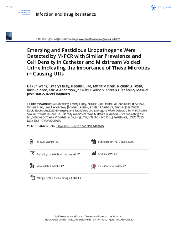(PDF) Emerging and Fastidious Uropathogens Were Detected by M-PCR with ...