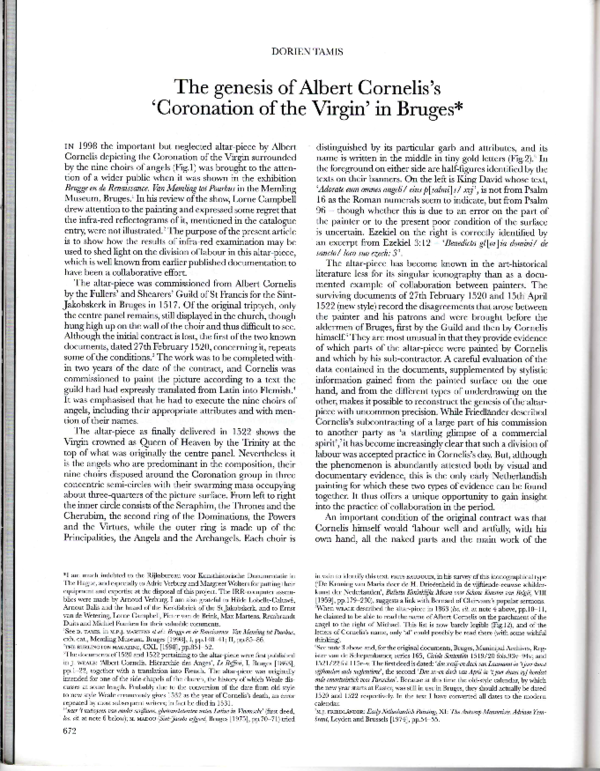 (PDF) The Genesis of Albert Cornelis's' Coronation of the Virgin in Bruges