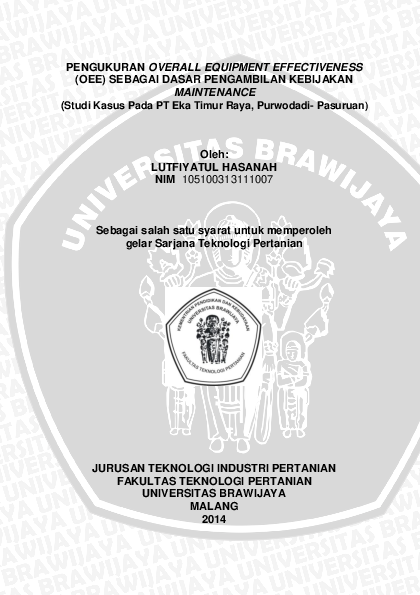 (PDF) Pengukuran Overall Equipment Effectiveness (Oee) Sebagai Dasar ...