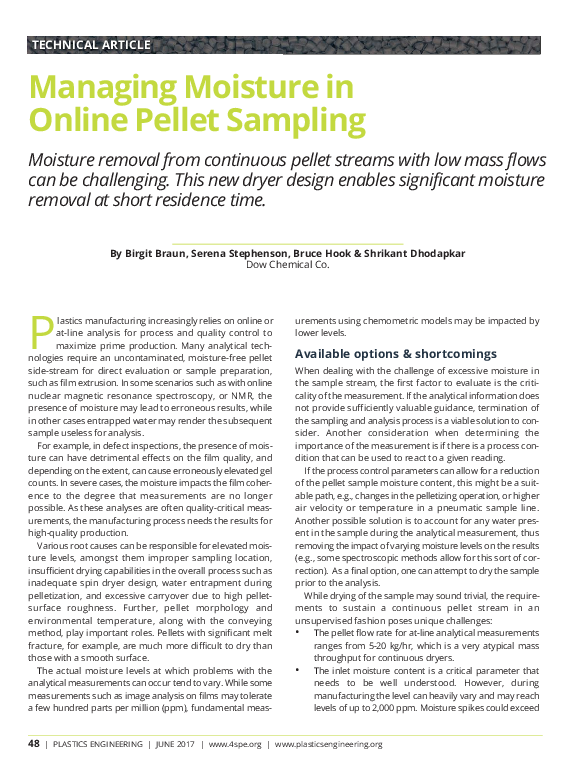 (PDF) Managing Moisture in Online Pellet Sampling
