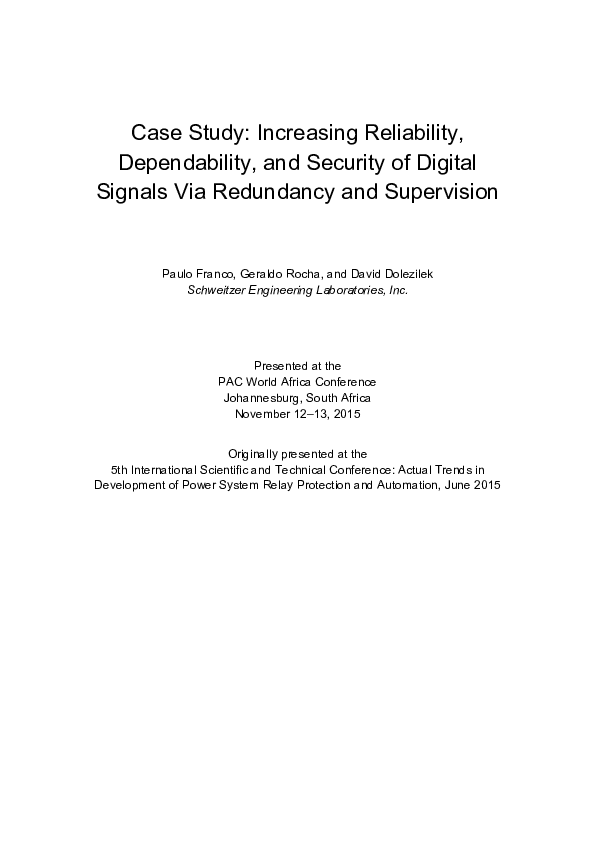 (PDF) Case Study: Increasing Reliability, Dependability, and Security of Digital Signals Via ...