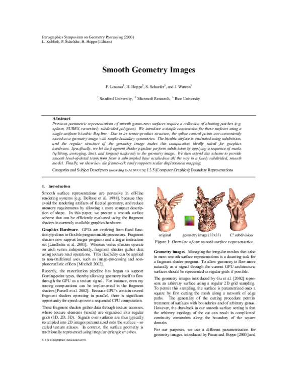 (PDF) Smooth Geometry Images