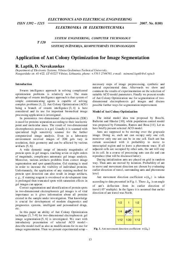 (PDF) Application of ant colony optimization for image segmentation
