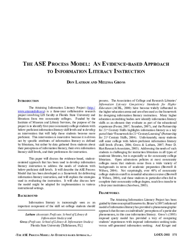 (PDF) The ASE Process Model: An Evidence-based Approach to Information ...