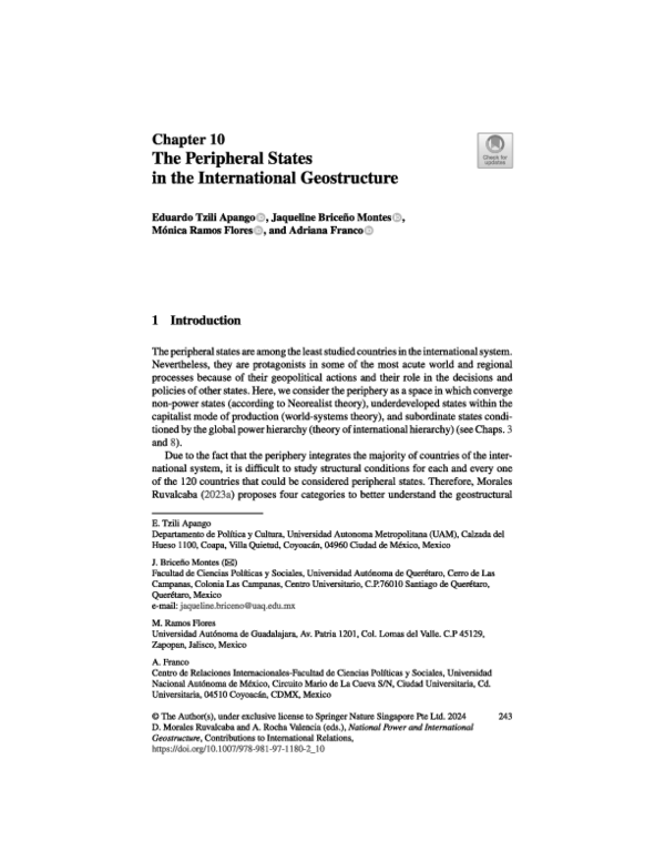 (PDF) The Peripheral States in the International Geostructure