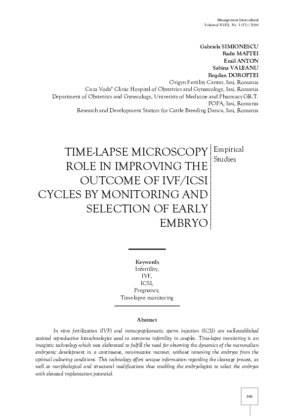 (PDF) Time-Lapse Microscopy Role in Improving the Outcome of Ivf/Icsi ...