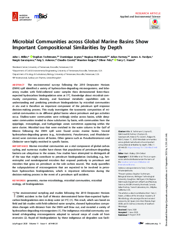 (PDF) Microbial Communities across Global Marine Basins Show Important ...