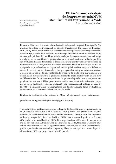 (PDF) Diseño como estrategia de Postponement en la MVM... El Diseño como estrategia de ...
