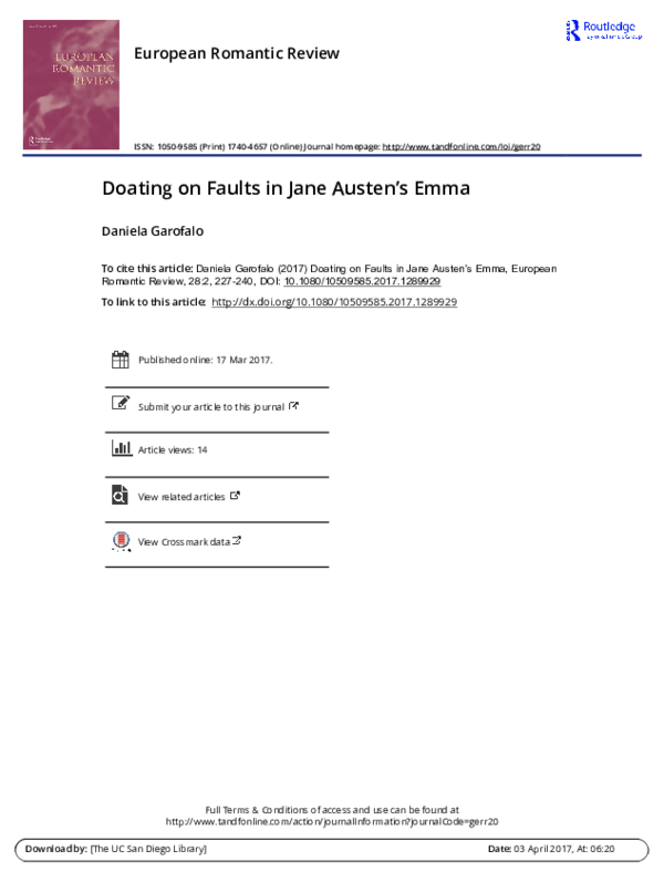 (PDF) Doating on Faults in Jane Austen’s Emma