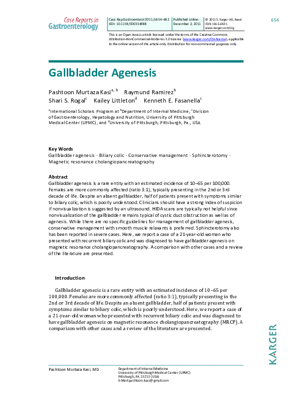(PDF) Gallbladder Agenesis (PDF) Gallbladder Agenesis