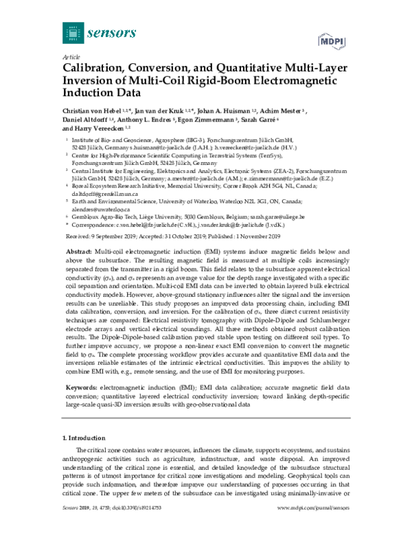 (PDF) Calibration, Conversion, and Quantitative Multi-Layer Inversion ...