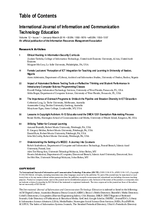 (PDF) Female Lecturers' Perception of ICT Integration for Teaching and Learning in University of ...