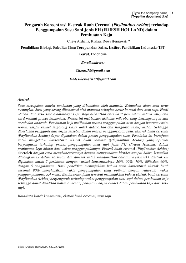 (PDF) Pengaruh Konsentrasi Ekstrak Buah Ceremai (Phyllanthus Acidus ...