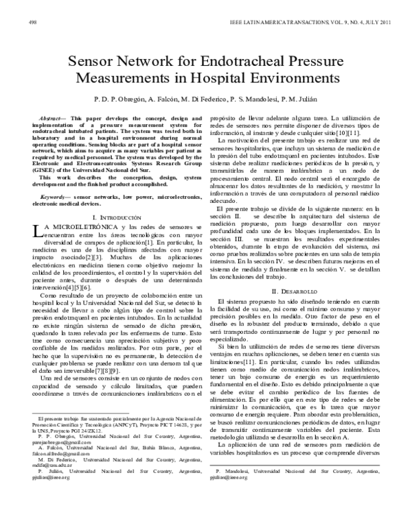 (PDF) Sensor Network for Endotracheal Pressure Measurements in Hospital Environments