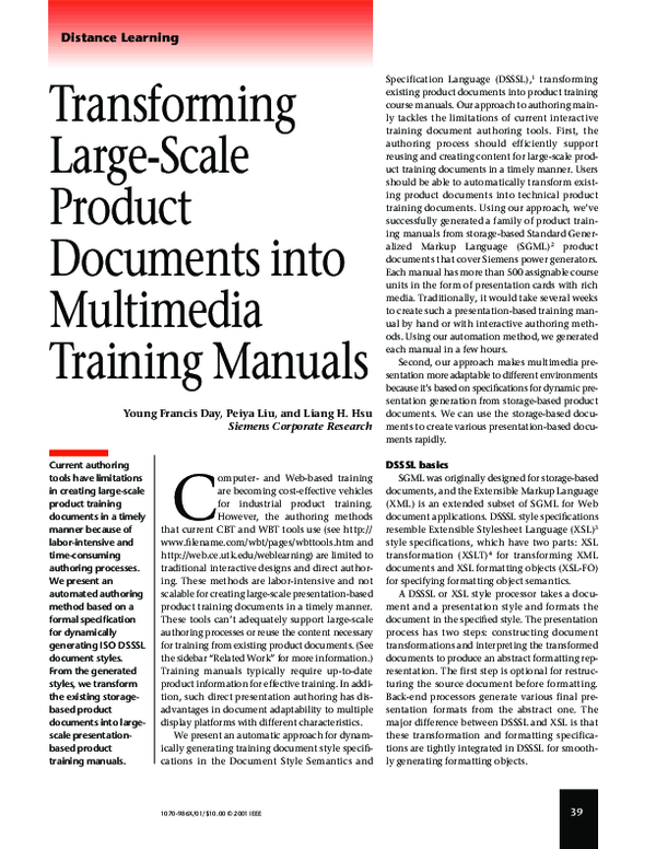 (PDF) Transforming large scale product documents into multimedia ...