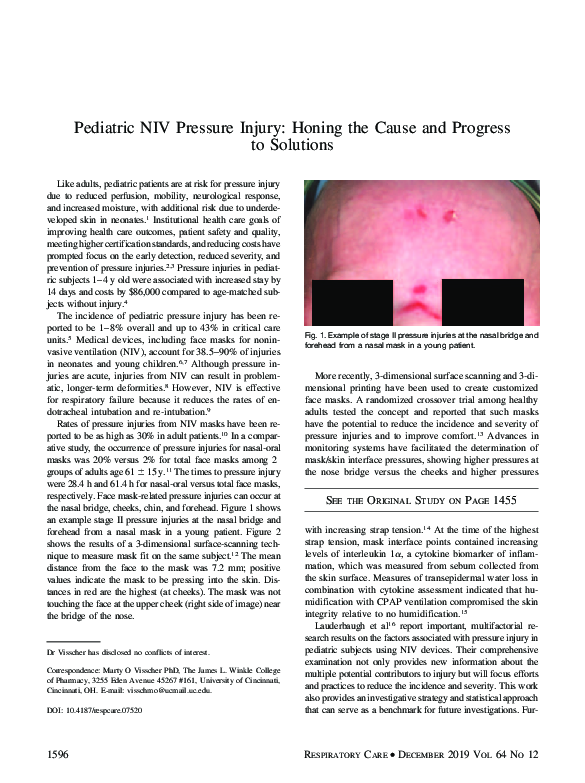 (PDF) Pediatric NIV Pressure Injury: Honing the Cause and Progress to ...