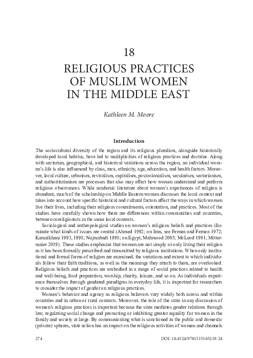 (PDF) Chapter 18. Religious Practices of Muslim Women in the Middle East