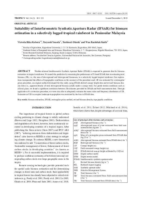 (PDF) Suitability of Interferometric Synthetic Aperture Radar (IFSAR ...