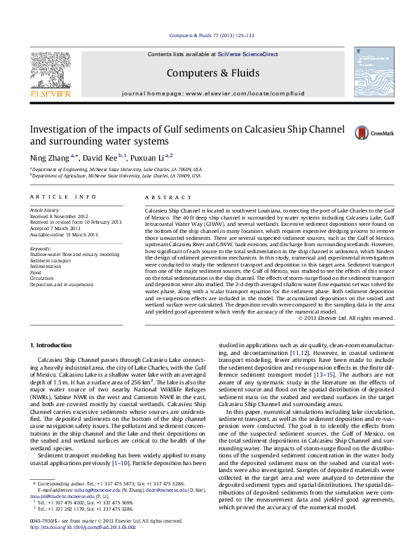 (PDF) Investigation of the impacts of Gulf sediments on Calcasieu Ship ...