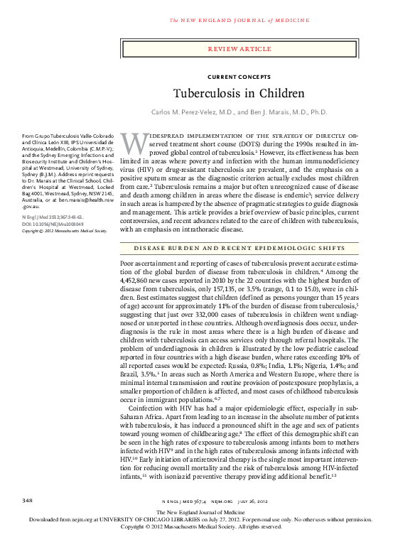 (PDF) Tuberculosis in children