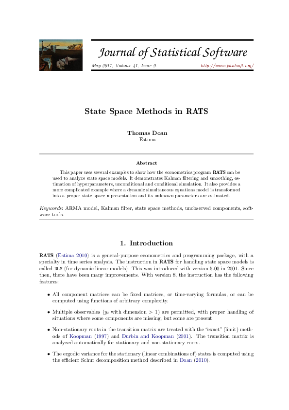 (PDF) State Space Methods inRATS