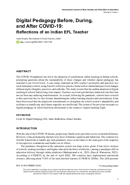 (PDF) Digital Pedagogy Before, During, and After COVID-19: Reflections ...