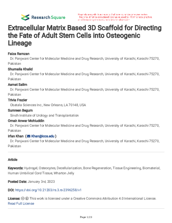 (PDF) Extracellular Matrix Based 3D Scaffold for Directing the Fate of ...