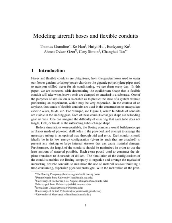 (PDF) Modeling aircraft hoses and flexible conduits