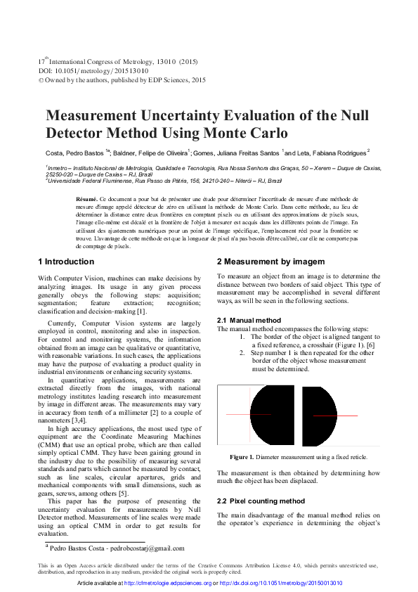 Measurement Uncertainty Evaluation of the Null Detector Method Using ...