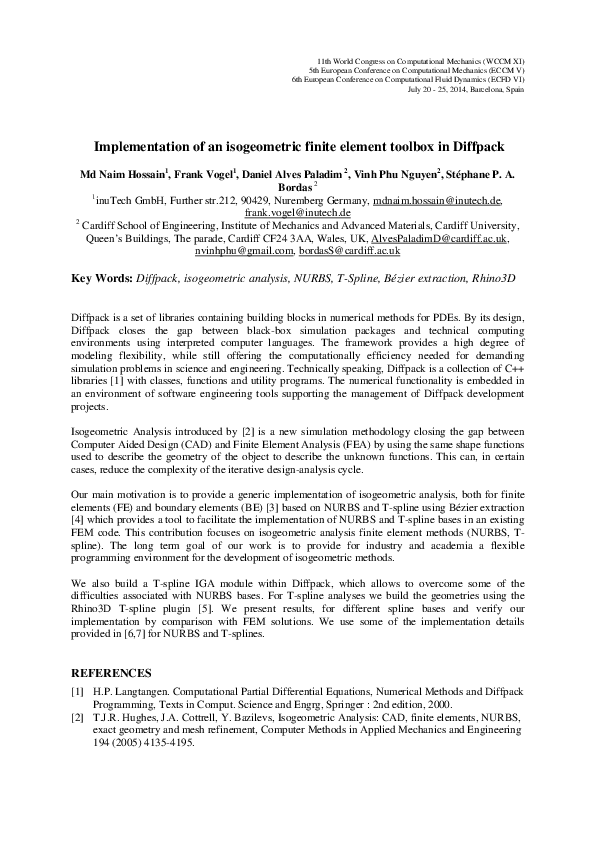 (PDF) Implementation of an isogeometric finite element toolbox in Diffpack