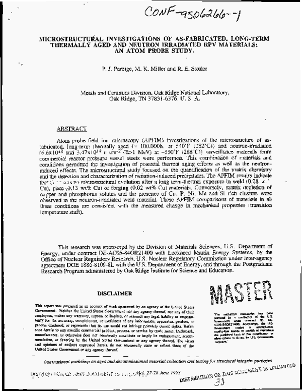 (PDF) Microstructural investigations of as-fabricated, long-term ...