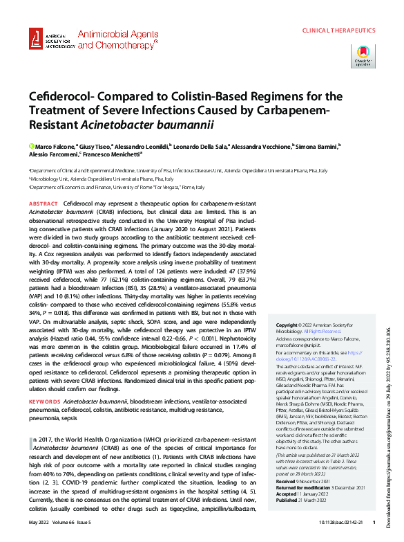 (PDF) Cefiderocol- Compared to Colistin-Based Regimens for the Treatment of Severe Infections ...