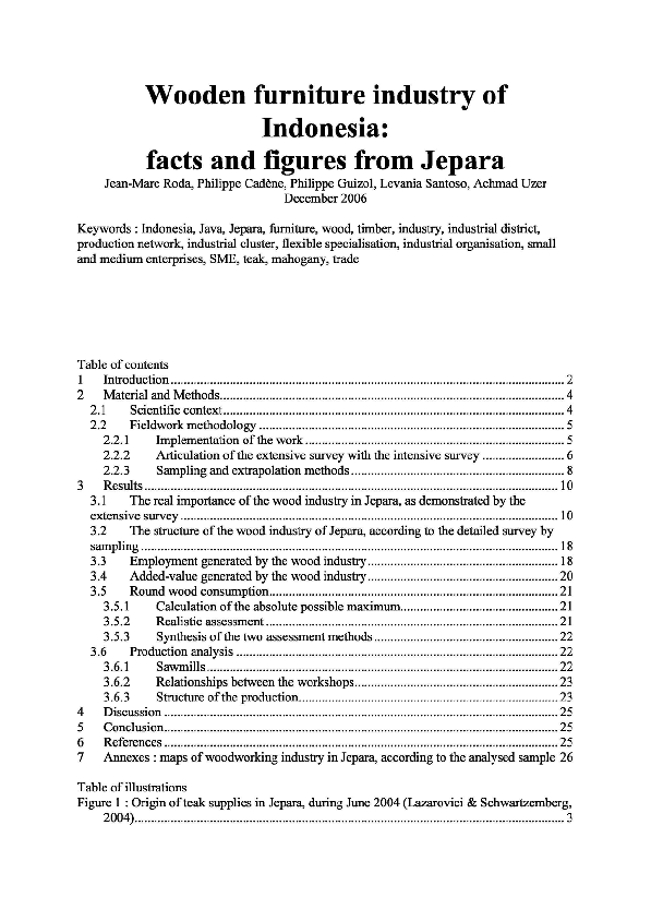 (PDF) Wooden furniture industry of Indonesia : facts and figures from ...