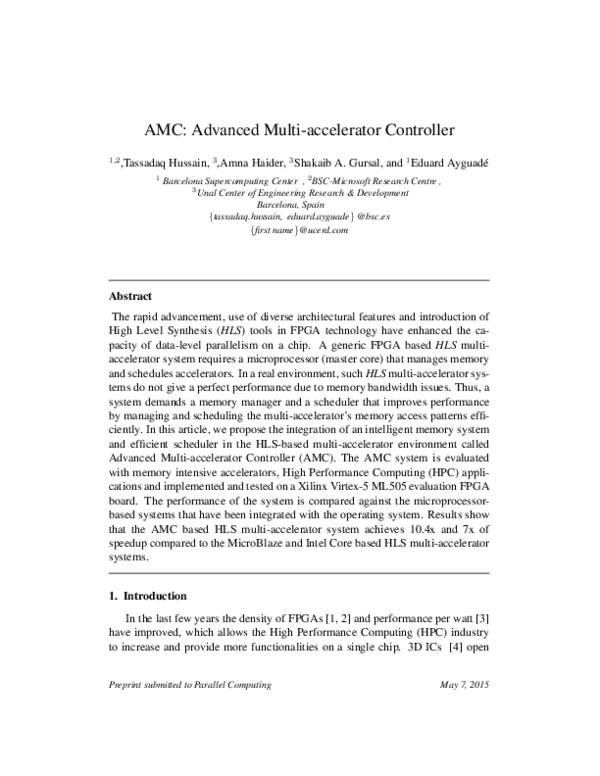 (PDF) AMC: Advanced Multi-accelerator Controller | Shakaib Gursal - Academia.edu