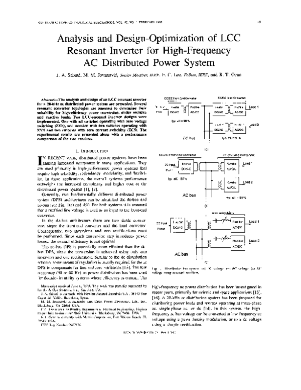 (PDF) Analysis and design-optimization of LCC resonant inverter for high-frequency AC ...