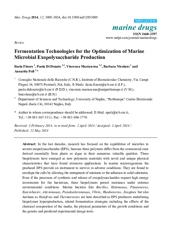 (PDF) Fermentation Technologies for the Optimization of Marine ...